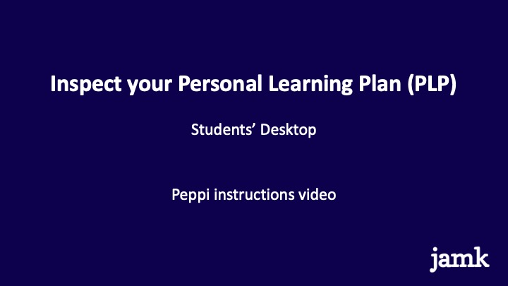 Inspect your Personal Learning Plan (PLP)